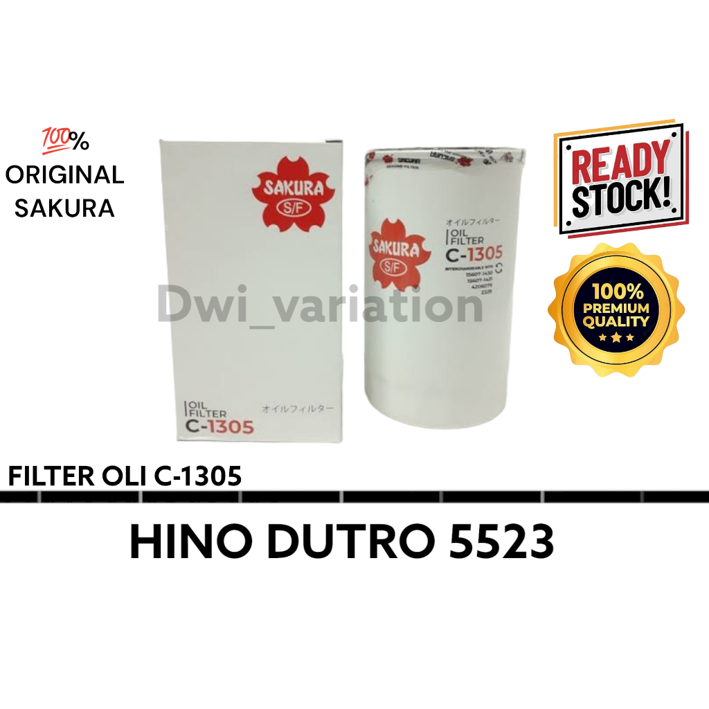 Jual FILTER OLI TRUCK HINO DUTRO 5523 ORIGINAL PRODUK SAKURA C-1305 | Shopee Indonesia
