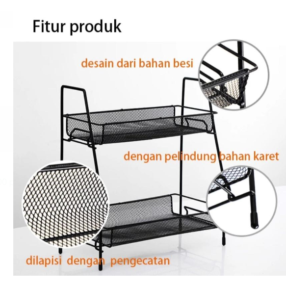 Jual Rak Bumbu Dapur Model Besi 2 Tingkat Rak Kamar Mandi Rak ATK Rak ...
