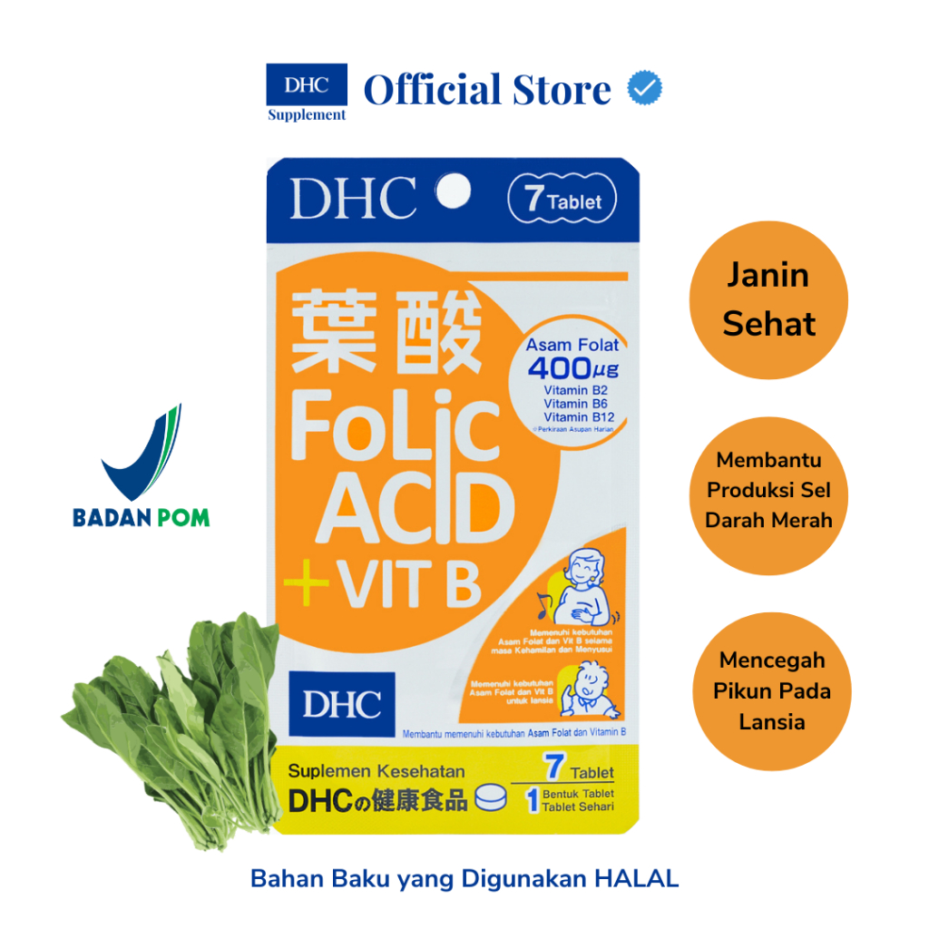 Jual DHC Supplement Folic Acid / Suplemen Asam Folat Vitamin Ibu ...