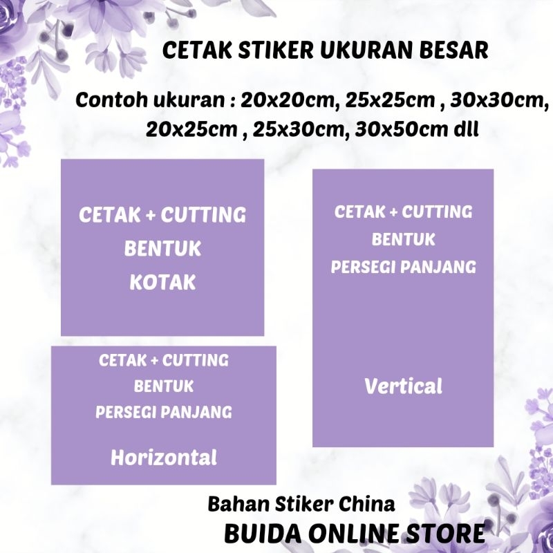 Jual stiker Cetak sticker label ukuran besar kotak persegi panjang ...
