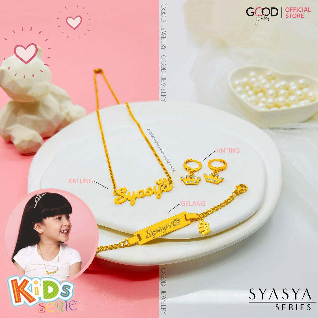 Jual Kids Series – Syasya Necklace (Titanium & 18K Gold Plated) Kalung ...