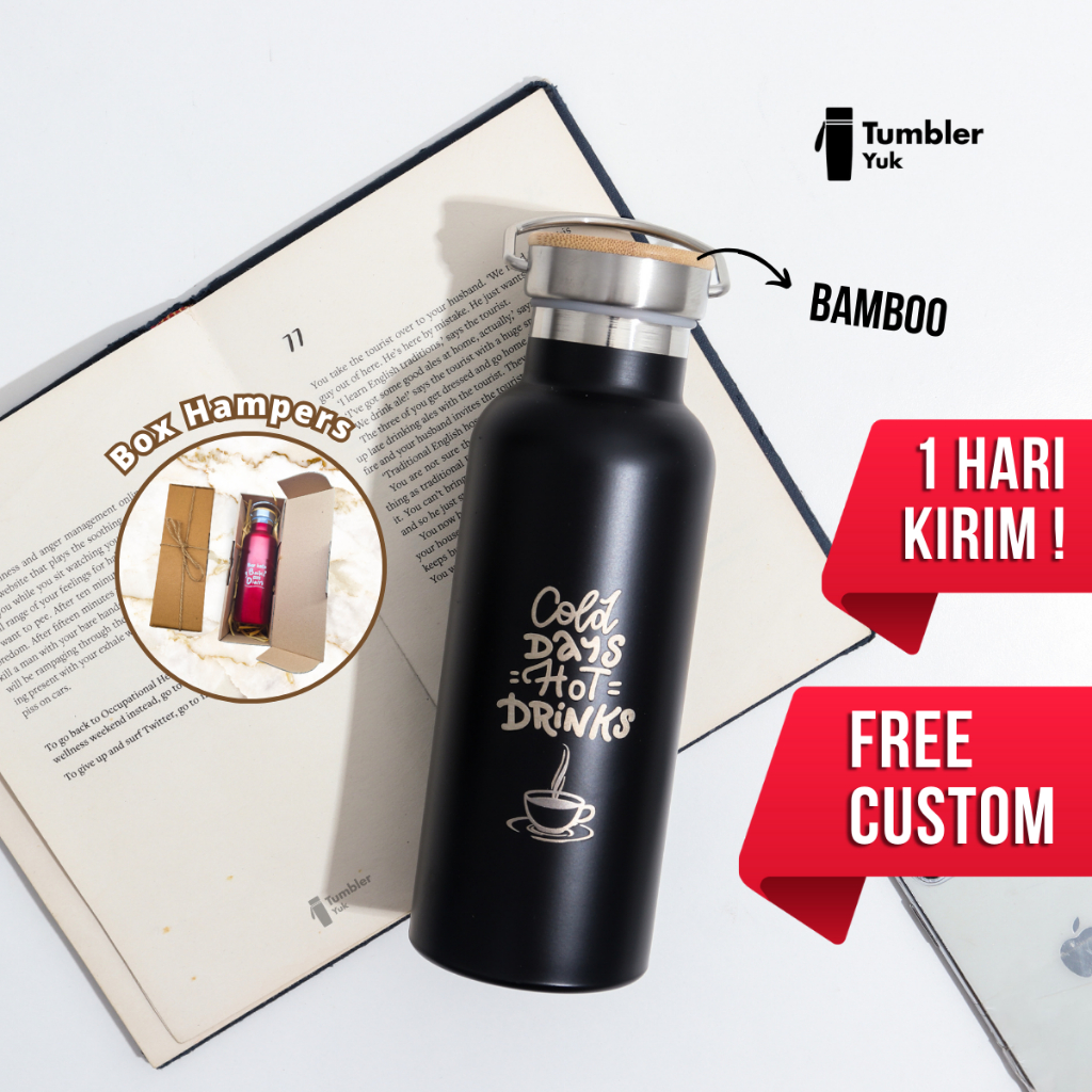 Jual Tumbler Stainless Steel Arizona Tutup Bambu Handle Vacuum ...