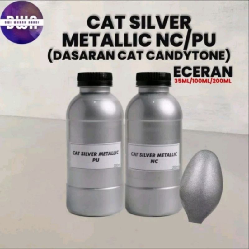 Jual Cat Silver Metalik Dasaran Candy Tone PU NC Silver Metalik ...