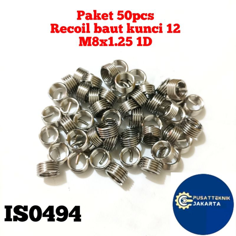 Jual paket 50pcs Recoil m8x1.25 1D recoil baut 12 helicoil baut kunci ...