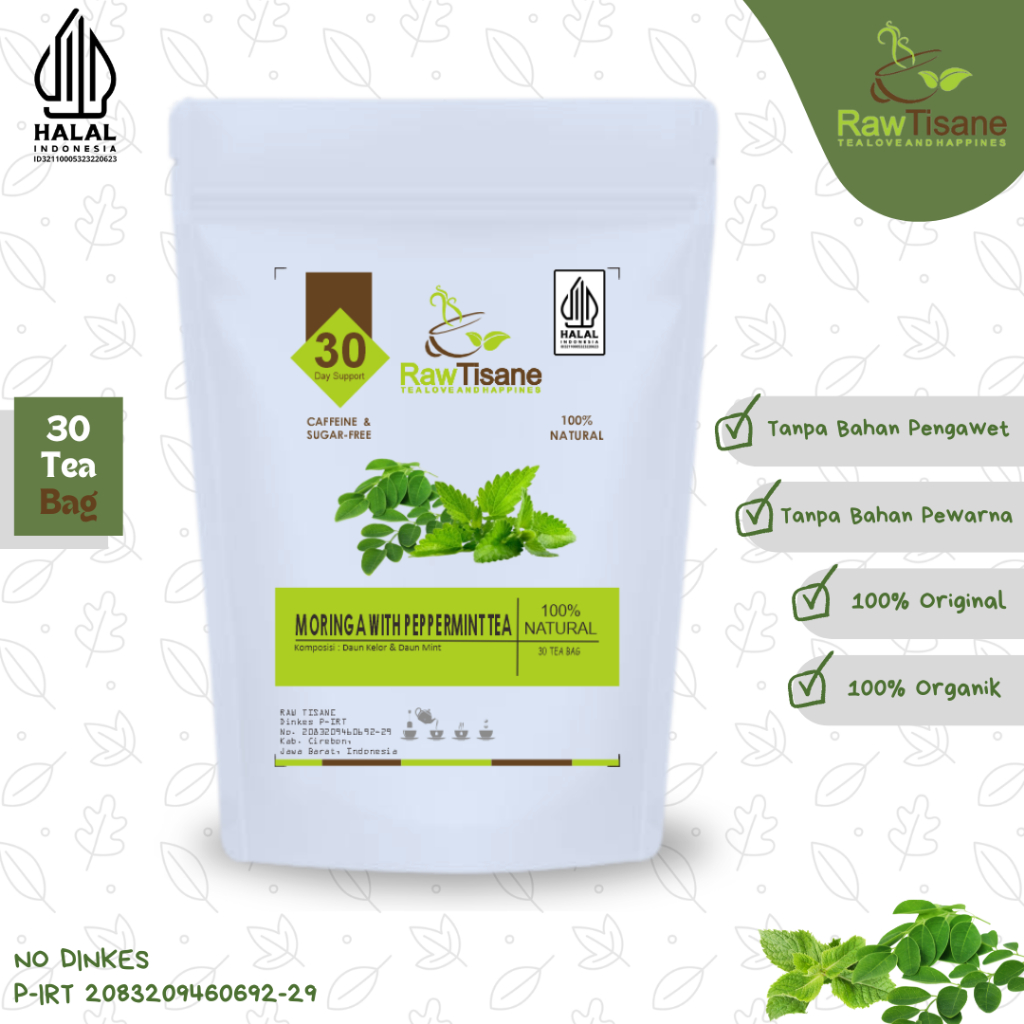 Jual RAW TISANE Moringa With Peppermint Tea : Teh Daun Kelor & Daun ...