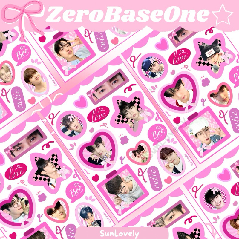 Jual STICKER ZEROBASEONE Cutie Pink. JiWoong, HanBin, ZhangHao, Matthew, TaeRae, Ricky, GyuVin ...