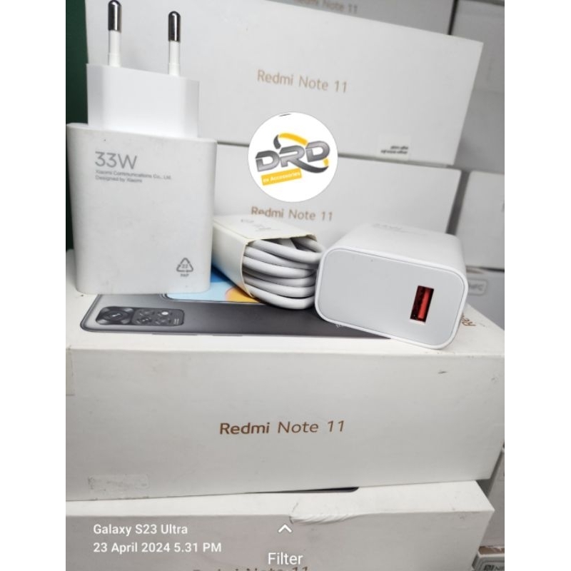 Jual charger redmi not 11 33watt turbo 100% asli copotan | Shopee Indonesia