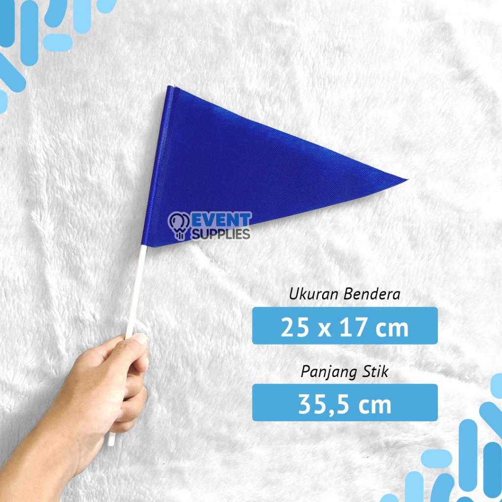 Jual Bendera Tangan Segitiga Stik Polos Spunbond Warna Warni Bendera ...