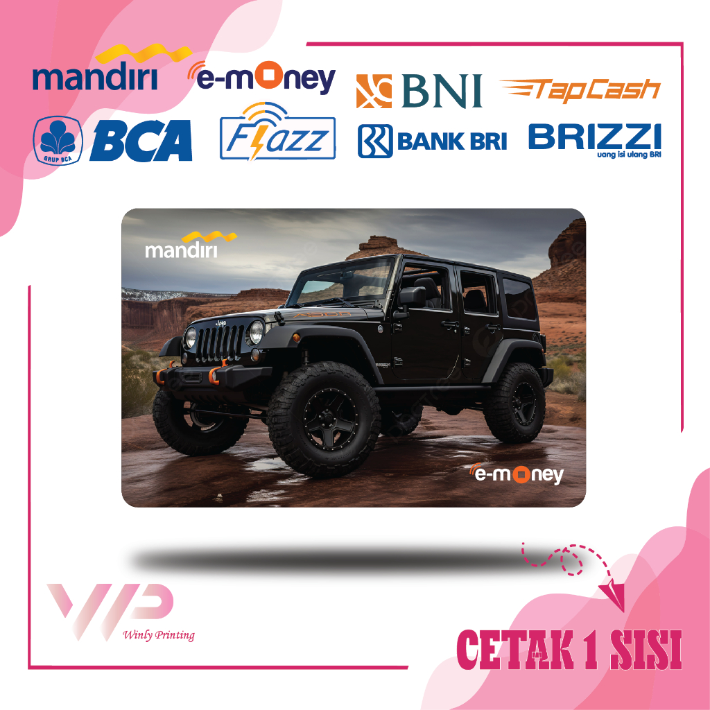 Jual KARTU EMONEY DESIGN MOBIL JIP WRANGLER 2016 2018 MOBIL CAR E MONEY ...