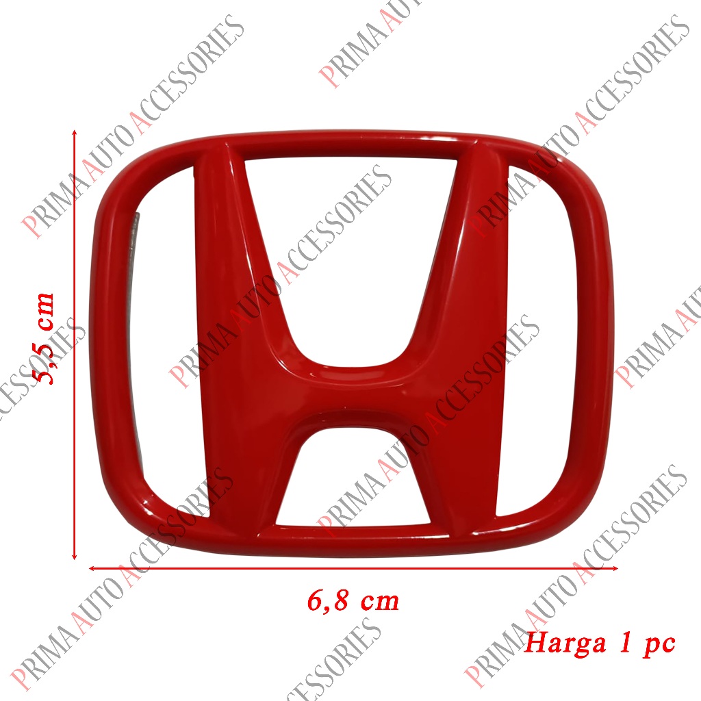Jual Emblem Mobil Logo Honda H ukuran 6,8 cm X 5,5 cm Merah | Shopee ...