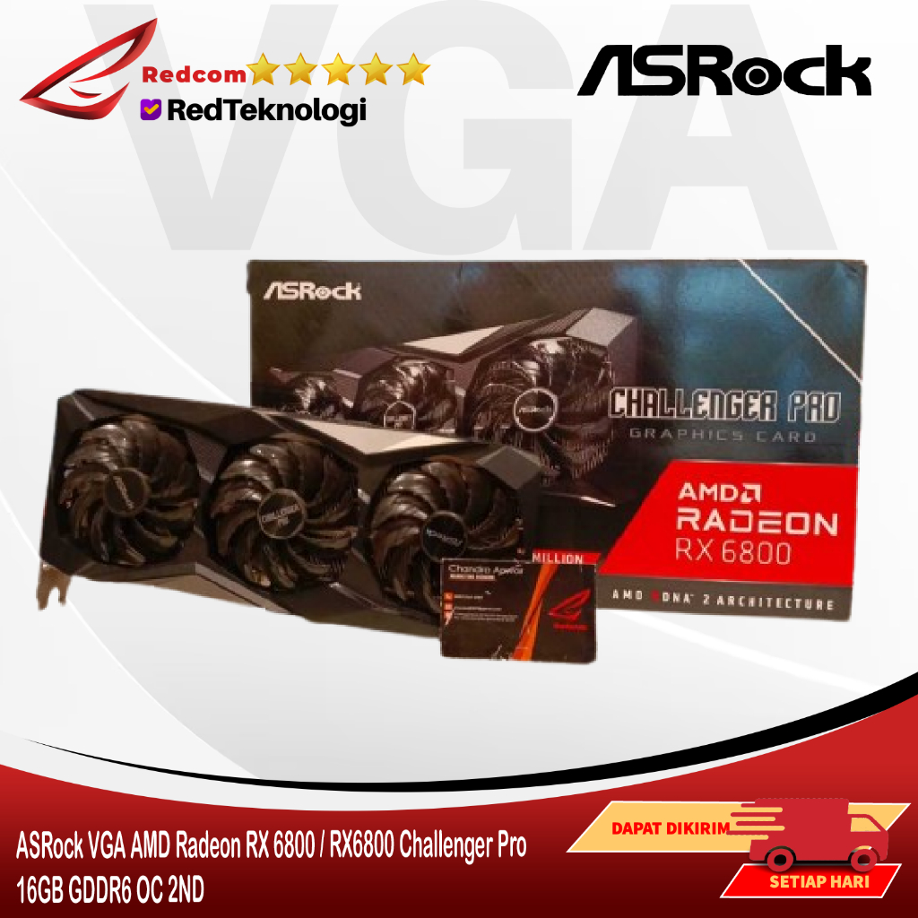 Jual ASRock VGA AMD Radeon RX 6800 / RX6800 Challenger Pro 16GB GDDR6 OC 2ND | Shopee Indonesia
