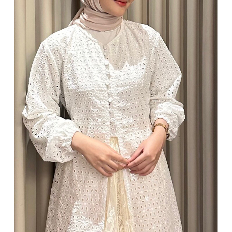 Jual [READY] Zaline Embroidery Tunic Dress by Formee Outfit | Shopee ...