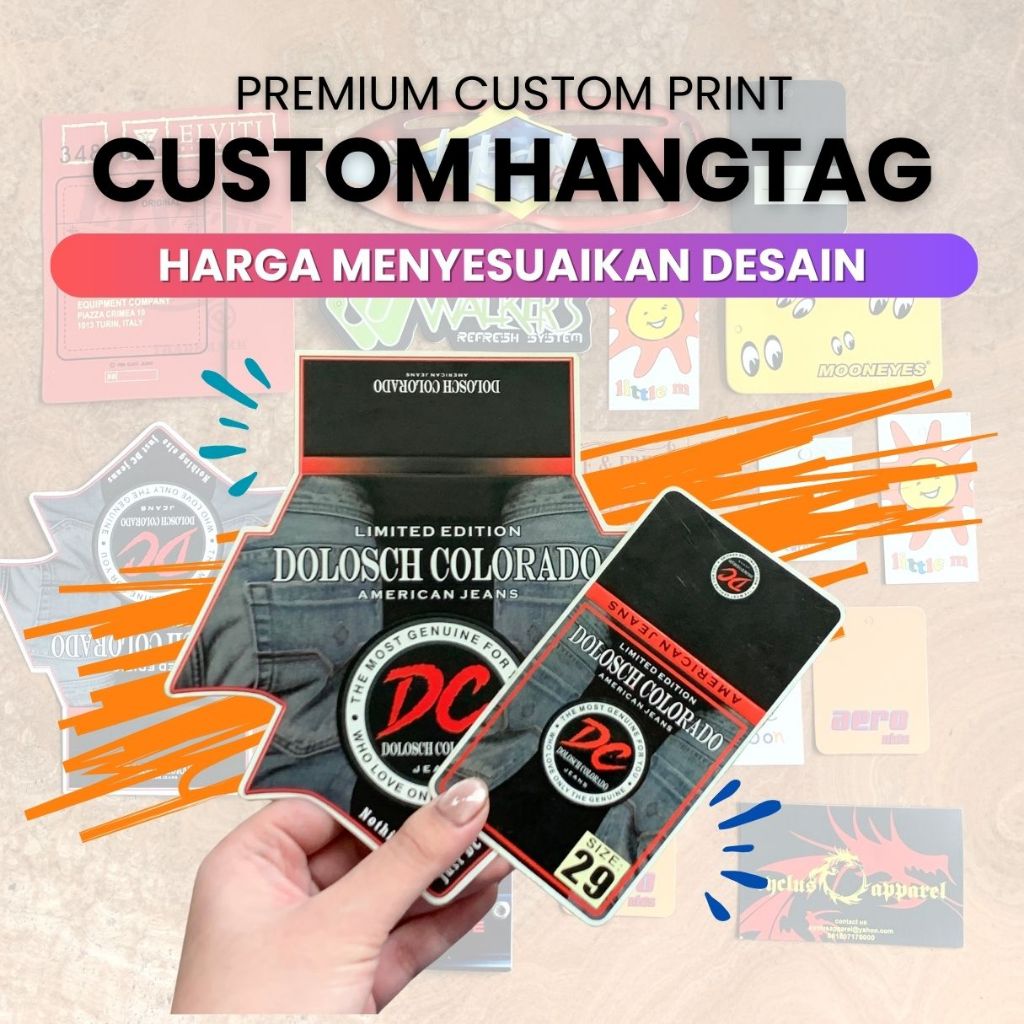 Jual [CUSTOM] Cetak Label Hangtag Bentuk Unik untuk Baju, Kemasan ...
