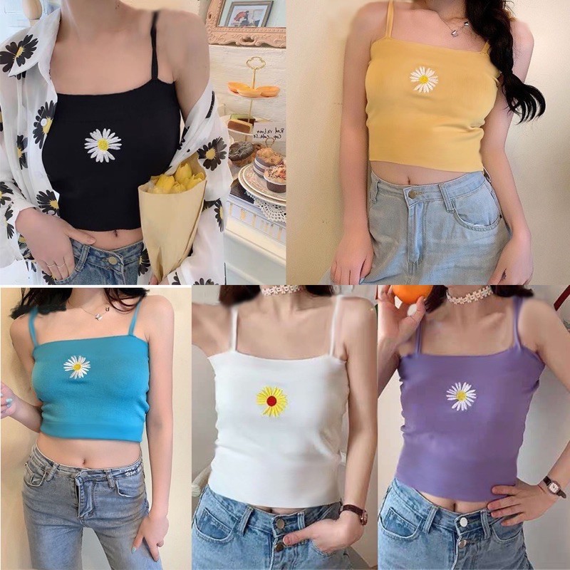 Jual TANK TOP FLOWER | DAISY TANKTOP RIB | Shopee Indonesia