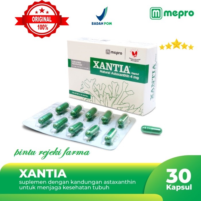 Jual vitamin XANTIA LICAPS ASTAXANTIN 4mg 30 Kapsul menjaga kesehatan ...