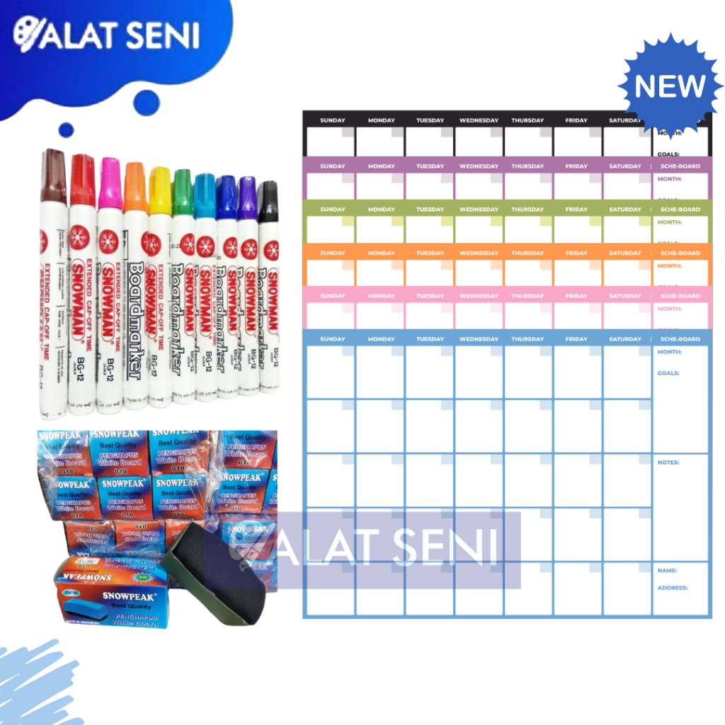 Jual Paket Schedule Board / Schedule Board Warna Dasar dan Pastel ...