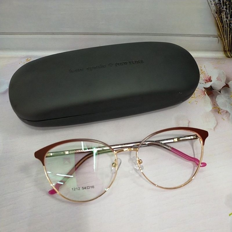Jual Frame kacamata wanita model oval 1212 marun rose gold | Shopee ...