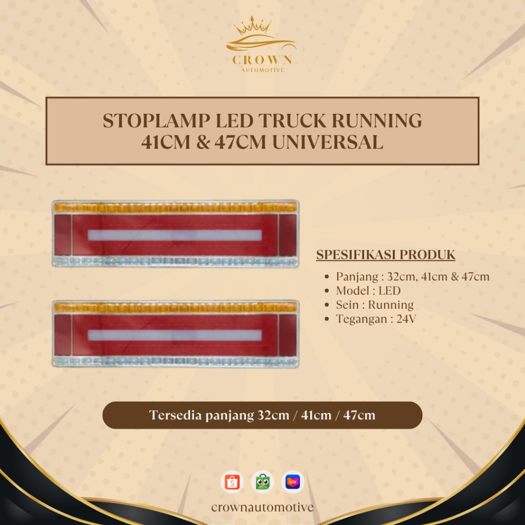 Jual Stoplamp LED Truk Running 24V / Lampu Stop LED Truk 24V 1 Set | Shopee Indonesia