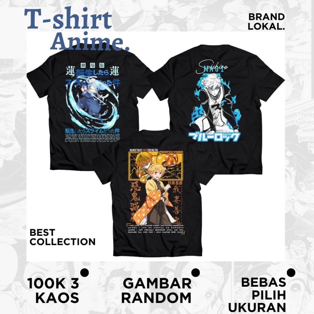Jual PAKET MURAH BAJU ANIME JEPANG 100K DAPAT 3 KAOS | Shopee Indonesia