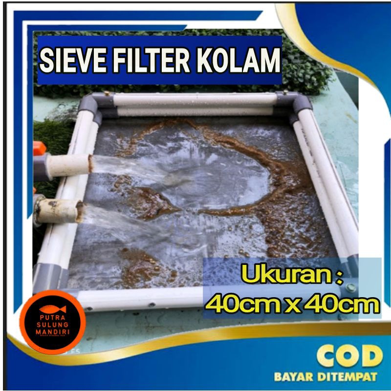 Jual Sieve Filter cember bak kolam ikan koi ukuran 40cm x 40cm bahan mesh 100 micron siap pakai ...