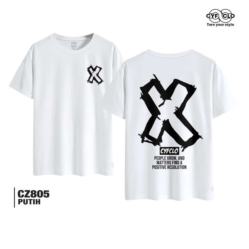 Jual Cyfclo Kaos T-Shirt CZ805 Cyfclo X Hitam Putih | Shopee Indonesia