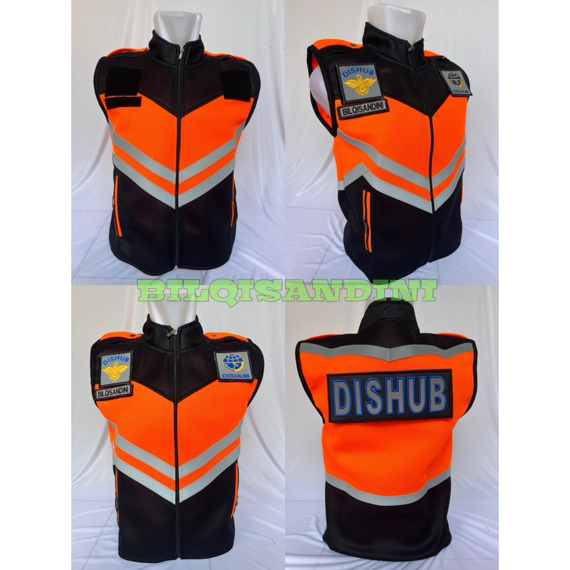Jual rompi dishub model baru jala tebal/rompi dishub/rompi oren dishub ...