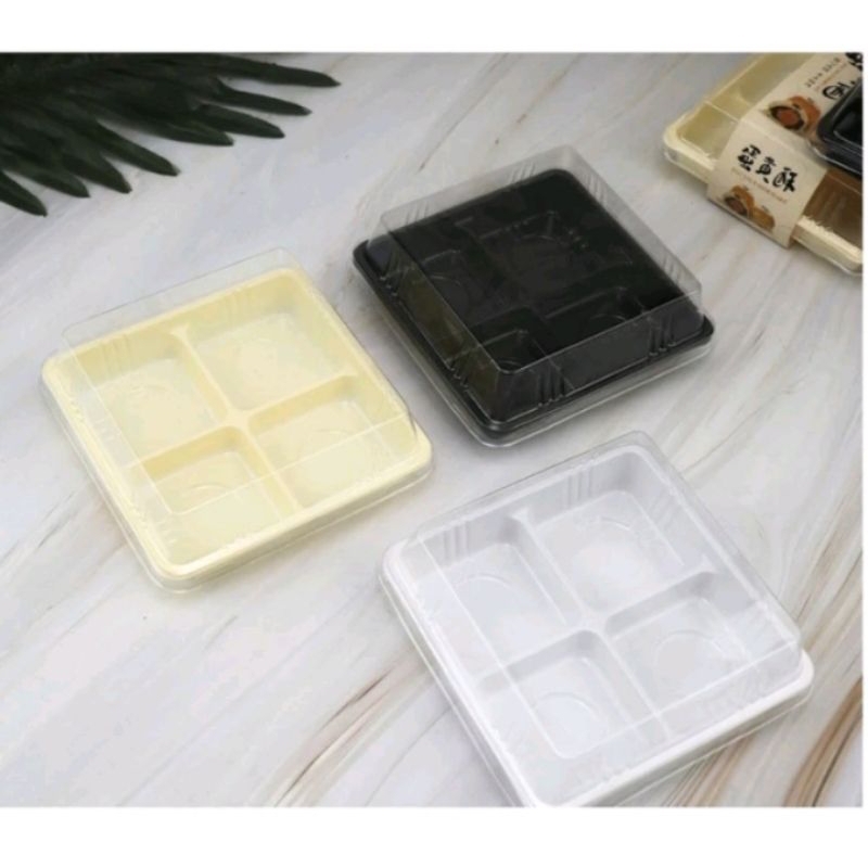Jual Mika Puding Mini Sekat 4 / Mika Tray Mochi, Mooncake Box Kotak Sekat 4, 5set | Shopee Indonesia