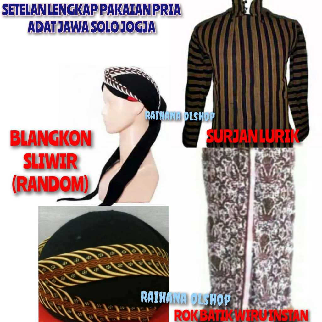 Jual SEPAKET BAJU ADAT JAWA PRIA | SURJAN LURIK COKLAT HITAM + ROK BATIK WIRU INSTAN + BLANGKON ...