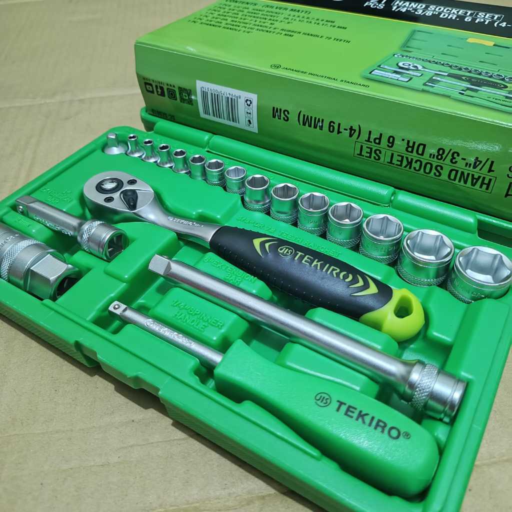 Jual Kunci Sok Set Tekiro 21 Pcs Socket Wrench 1/4" - 3/8" Tekiro 21Pcs Tersedia juga kunci sock ...