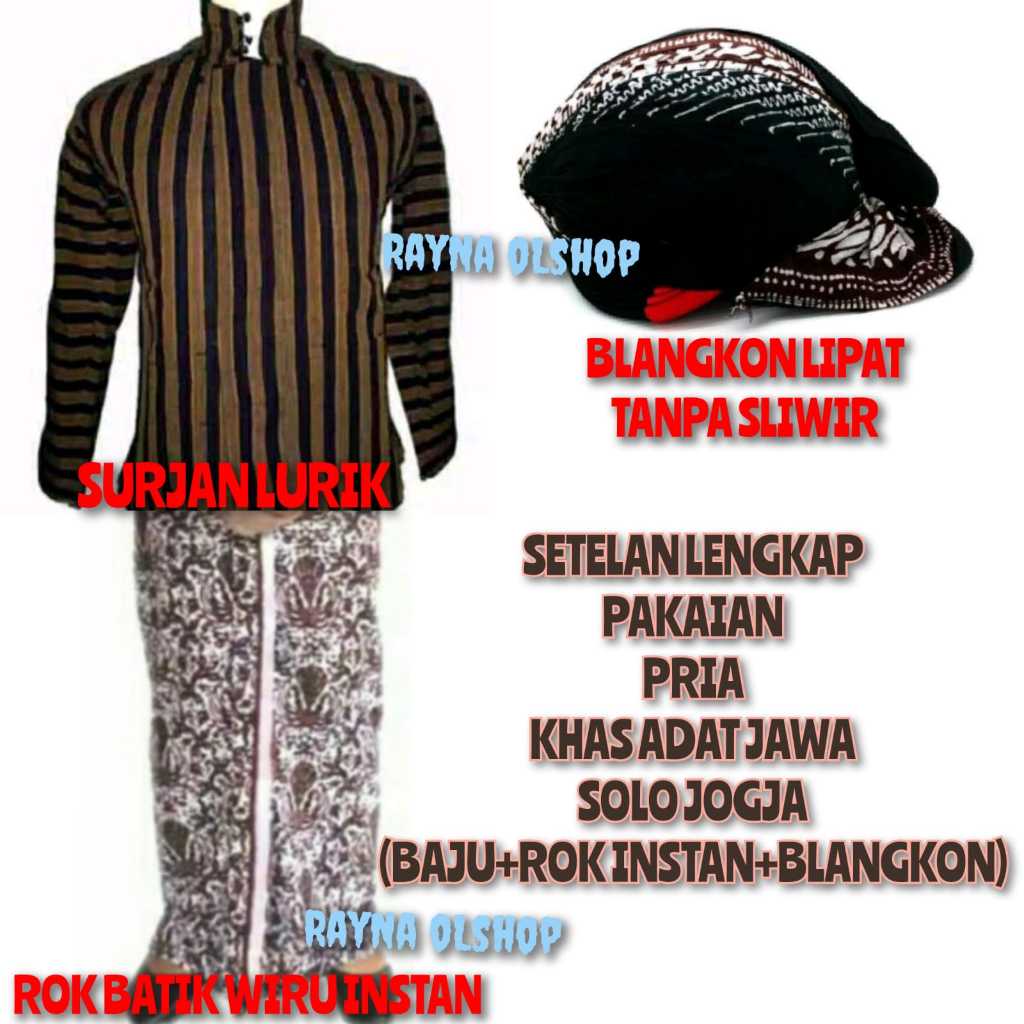 Jual SEPAKET BAJU ADAT JAWA PRIA | SURJAN LURIK COKLAT HITAM + BLANGKON LIPAT TANPA SLIWIR + ROK ...