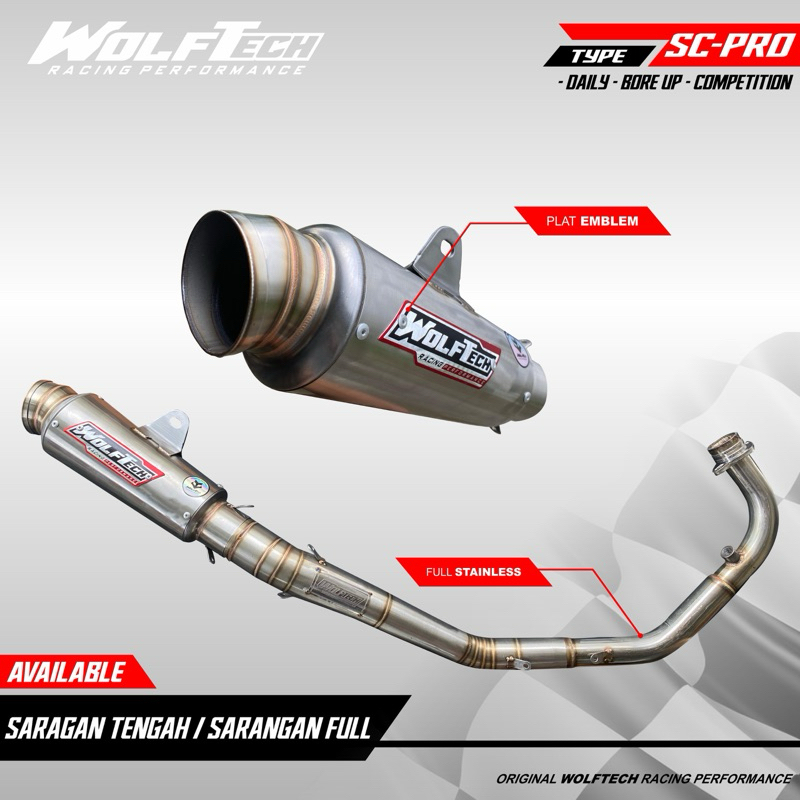 Jual knalpot Supra GTR/SONIC 150 type Kenalpot Roadrace original Wolf Tech Racing | Shopee Indonesia