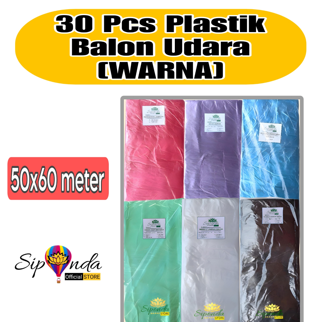 Jual [isi 30pcs] Plastik Balon Udara Warna 50x60 meter | Shopee Indonesia
