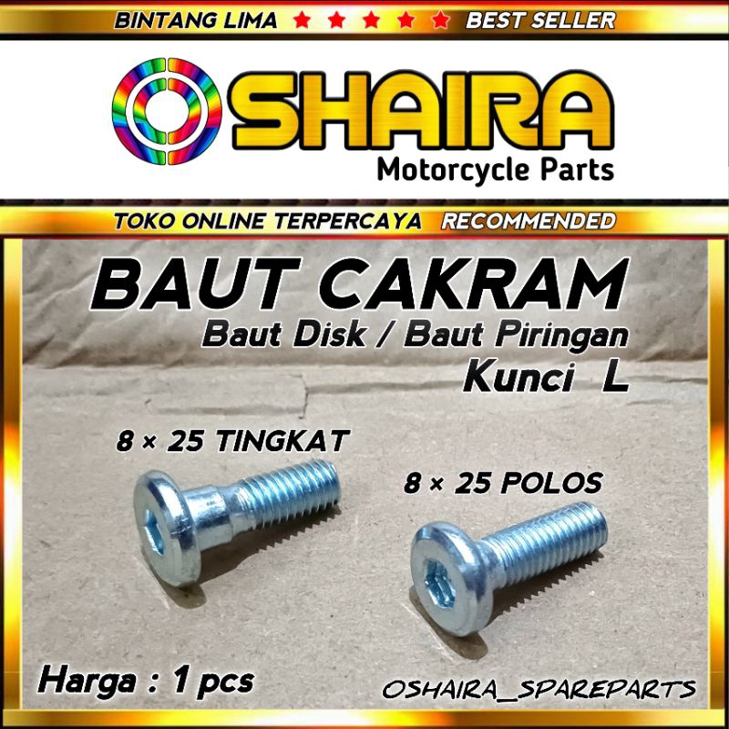 Jual Baut Cakram Motor / Baut Disc / Baut Piringan 8 x 25 / Baut ...