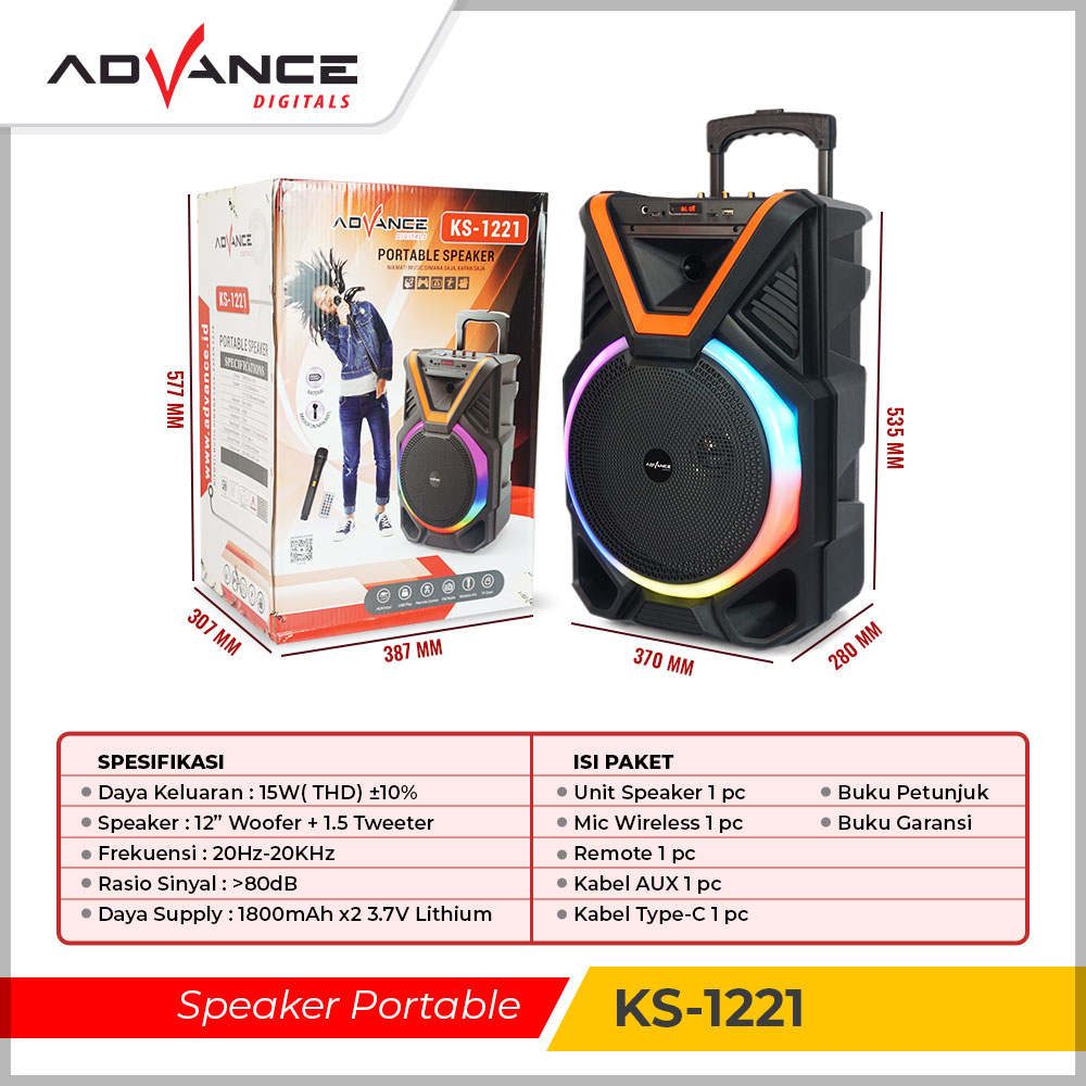 Jual Speaker 8 inchi advance K881 K1221 / Speaker advance K1221 12 inchi / Speaker Advance ...