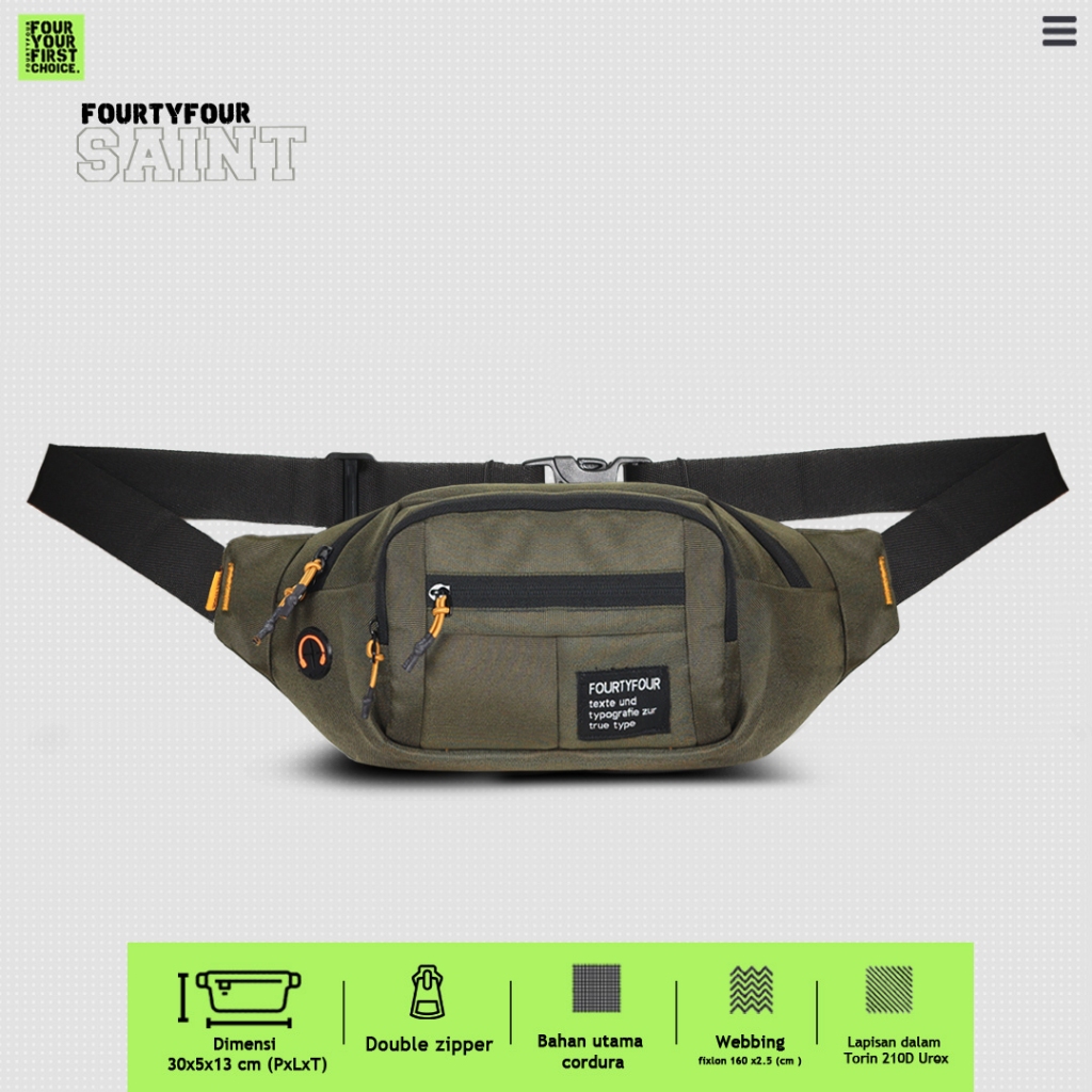 Jual FOURTYFOUR Saint - Tas Waistbag Pria - Tas Pinggang Waterproof ...