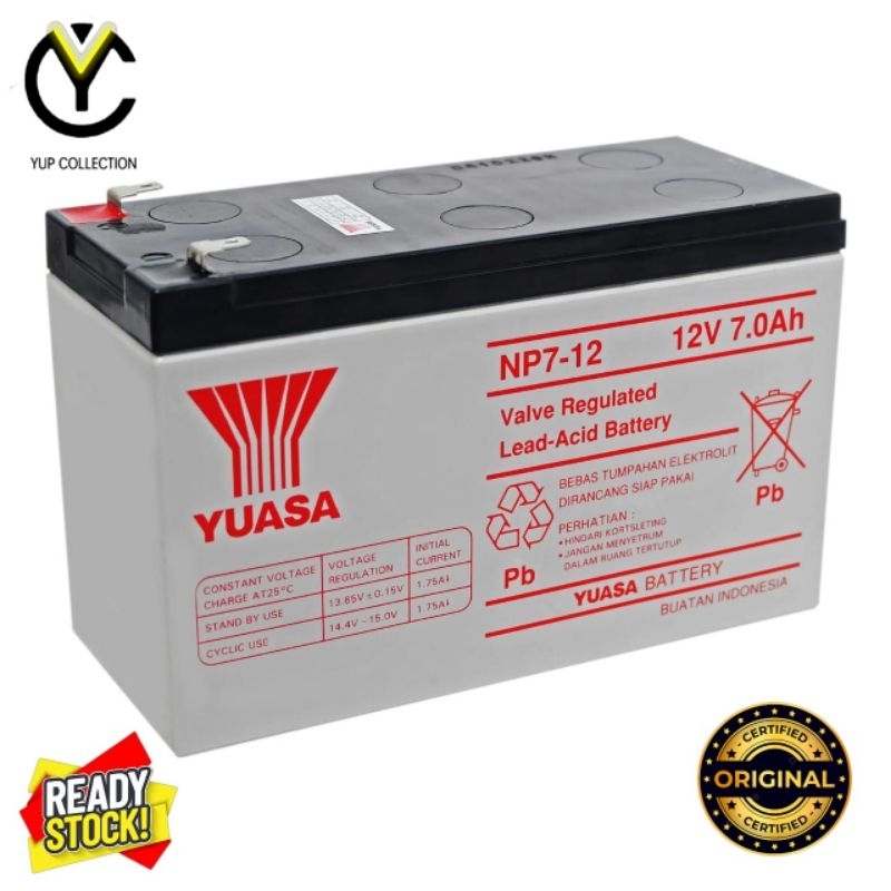 Jual Yuasa NP7-12, UPS battery accu T2 12V 7Ah | Shopee Indonesia
