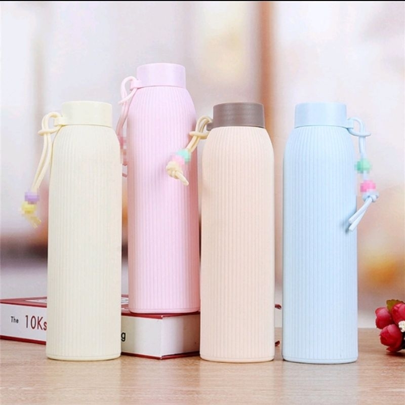 Jual BOTOL MINUM KACA MACARON 500ML + DOS/BOTOL KACA MACARON/BOTOL KACA ...