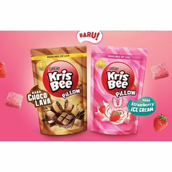 Jual Krisbee Pillow Chocolava Strawberry Ice Cream 100g | Shopee Indonesia