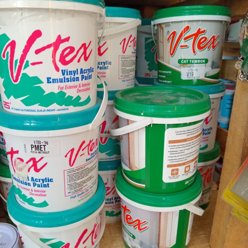 Jual cat tembok vtex 1kg vinyl acrylic emulsion paint | Shopee Indonesia