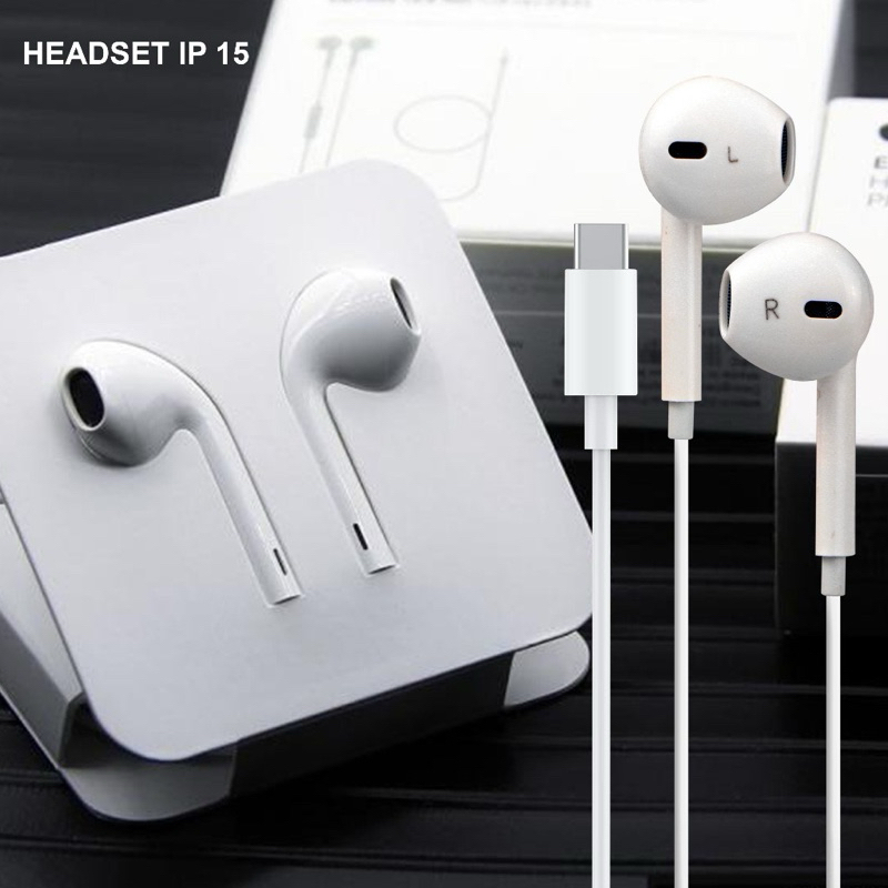 Jual EARPHONE EARPODS IPHONE 15/ 15 Pro/15 Pro Max USB TYPE C HD SOUND ...