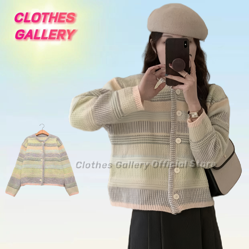 Jual ClothesGallery Cardigan Rajut Aneka Warna Rainbow Outer Knit Rajut ...