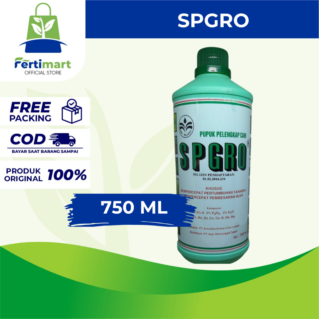 Jual Fertimart - Pupuk Pelengkap Cair SP GROW Hijau 750 ml Supergro ...