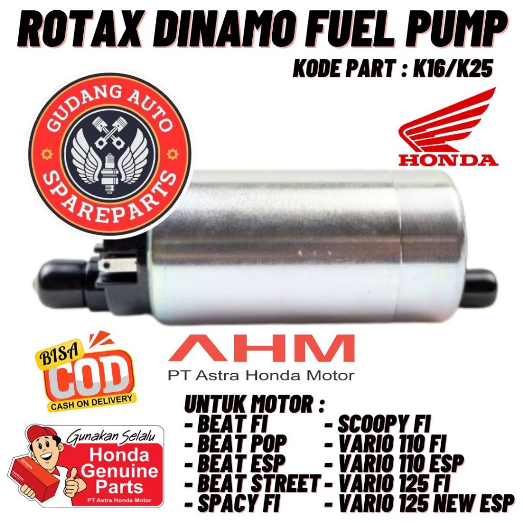 Jual Original AHM Rotak Rotax Dinamo Fuel Pump Honda Beat FI Beat Pop ...