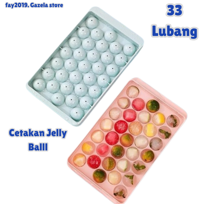 Jual Cetakan Jelly Bulat Ball 33 slot tray lubang Cetakan Es batu ...