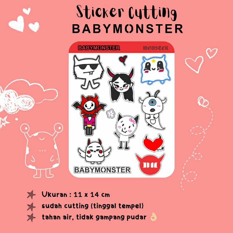 Jual STICKER CUTTING BABYMONSTER BABY MONSTER RUKA PHARITA ASA AHYEON ...