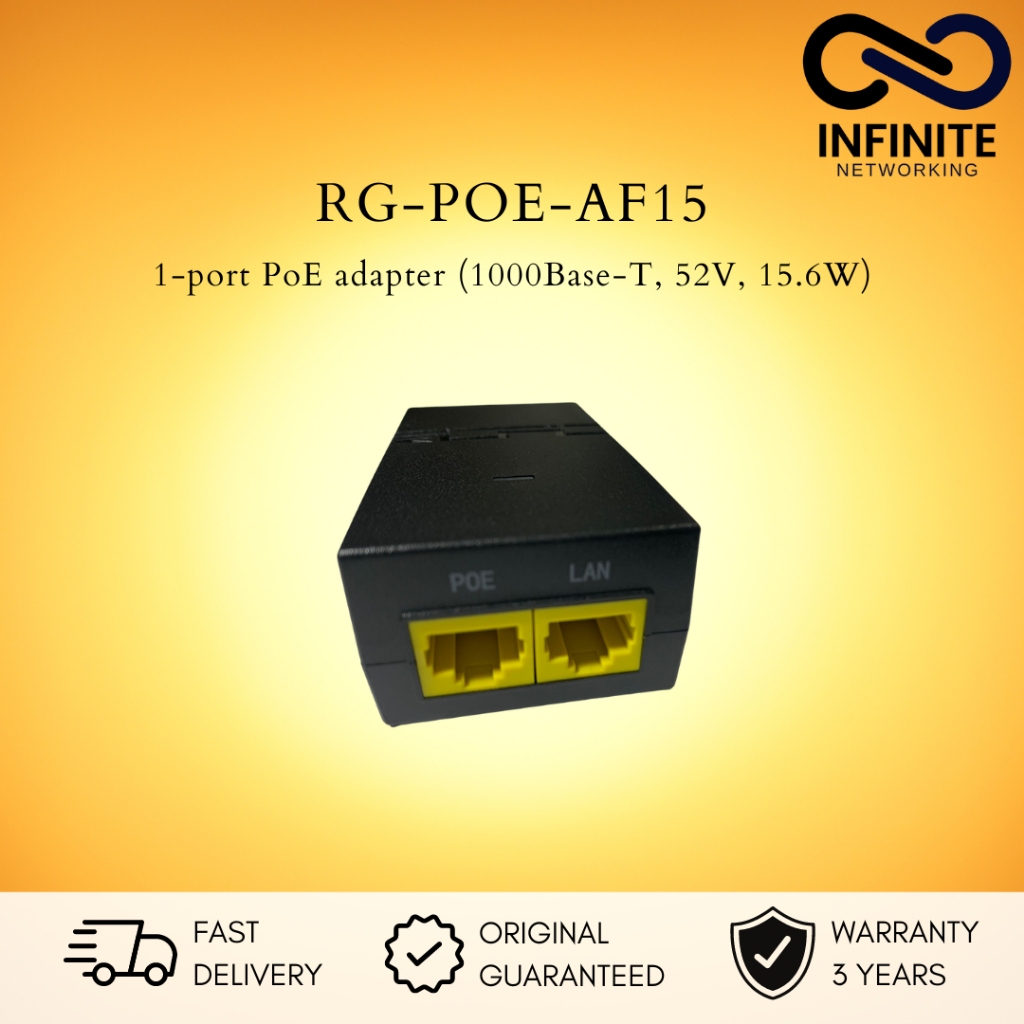 Jual RUIJIE REYEE RG-POE-AF15 1 PORT POE ADAPTER 52V 15.6W | Shopee ...