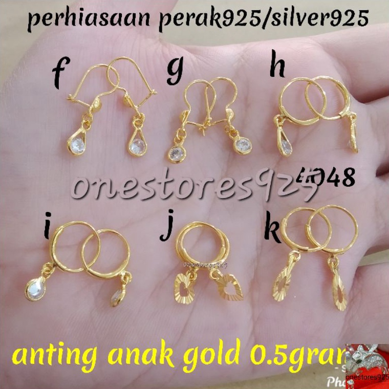 Jual ANTING PERAK ASLI SILVER 925 ANAK LAPIS EMAS KUNING ART Y9A6 | Shopee Indonesia