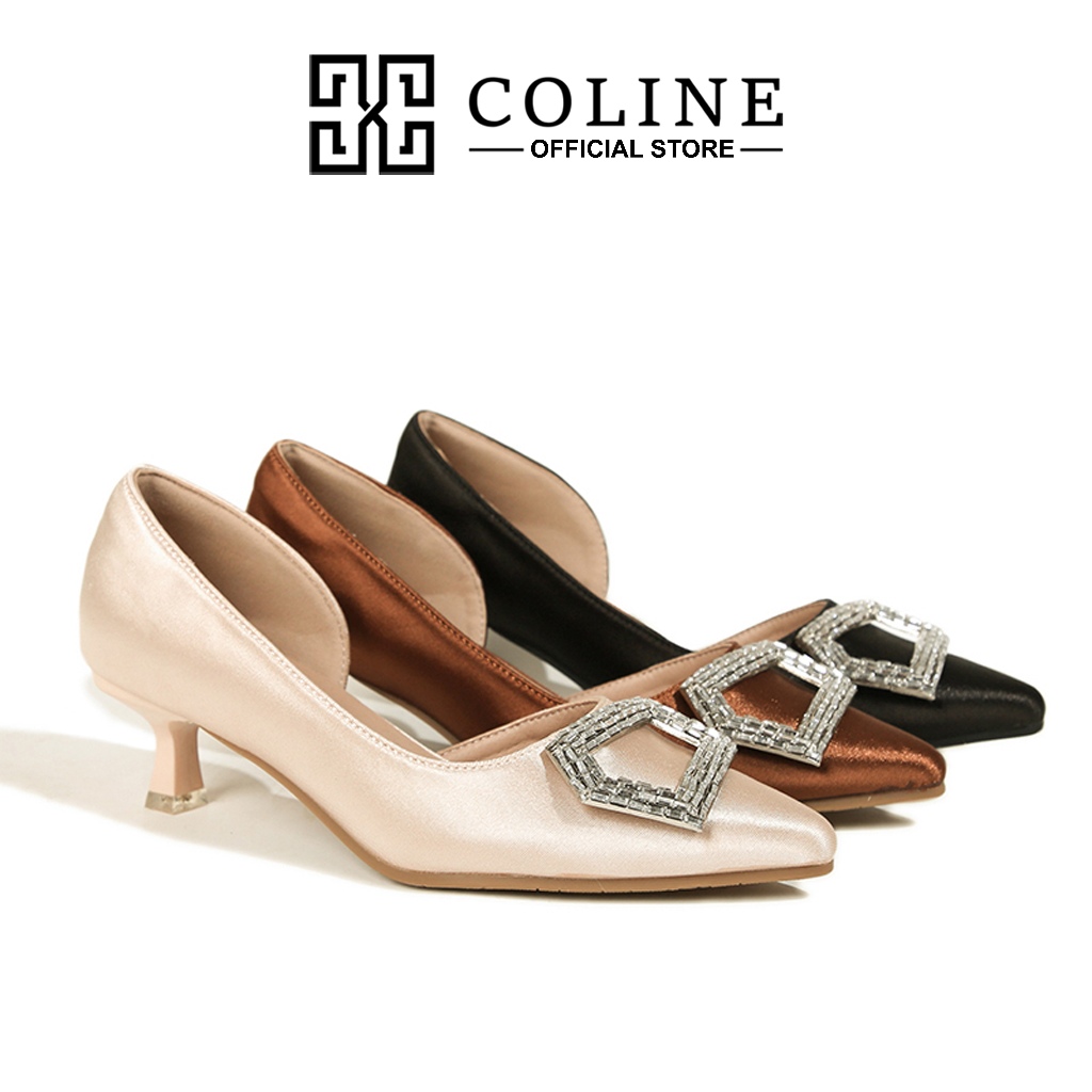 Jual COLINE CLN-6693 High Heels Wanita Bahan Satin / Sepatu Heels ...