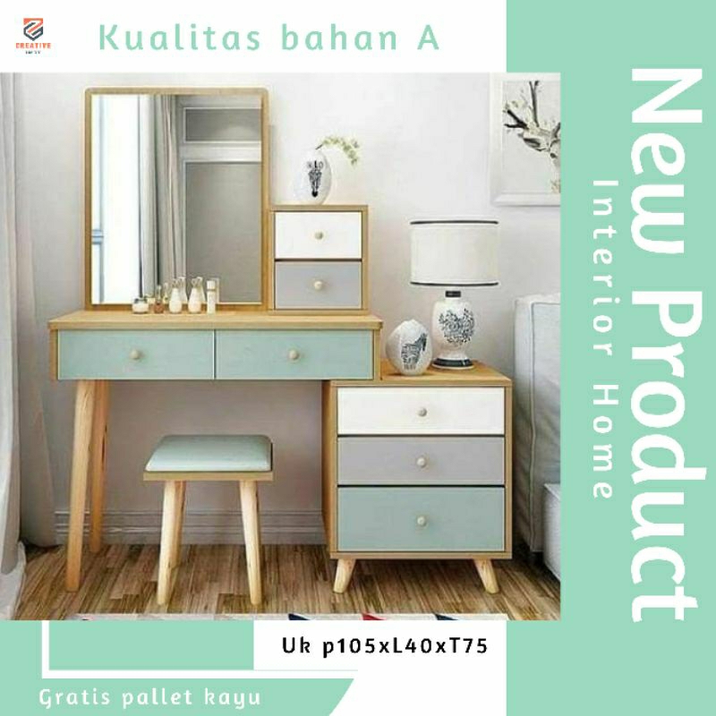 Jual meja rias minimalis meja rias meja make up meja modern | Shopee ...