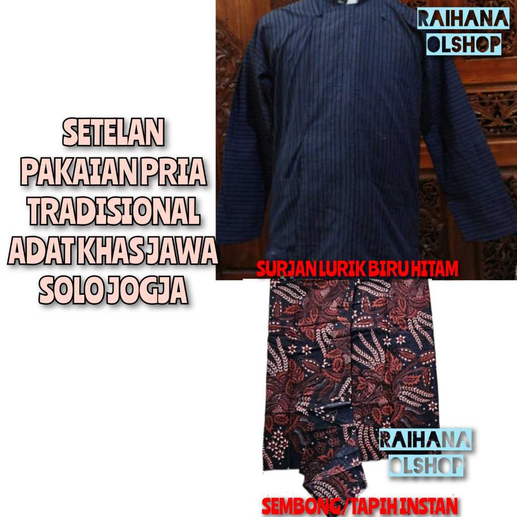 Jual SEPAKET BAJU ADAT JAWA PRIA | SURJAN LURIK BIRU HITAM + SEMBONG/TAPIH INSTAN | PAKAIAN ...